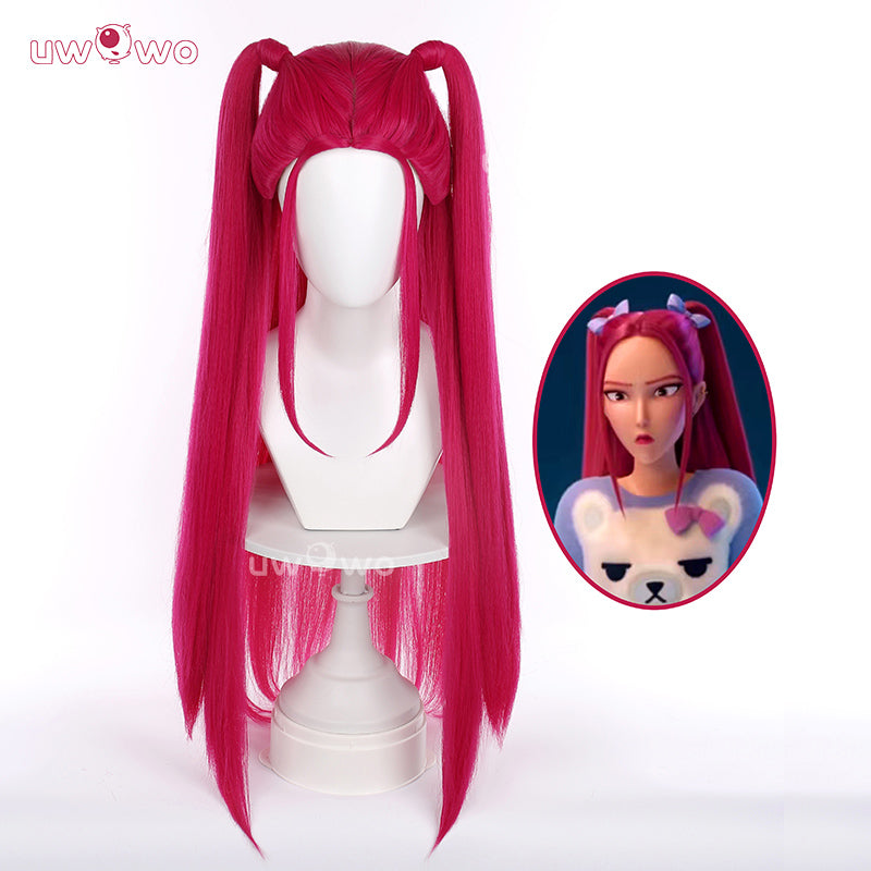 Uwowo Kpop Demom Hunters Huntrix Mira Cosplay Wig Long Rose Hair ...