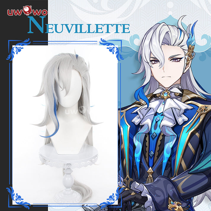 Uwowo Genshin Impact Neuvillette Cosplay Wig Silver Long Hair – Uwowo ...