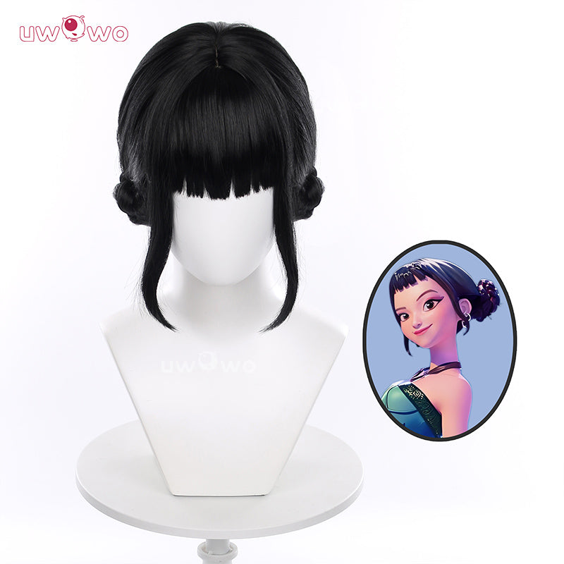 Uwowo Kpop Demom Hunters Huntrix Zoey Cosplay Wig Middle Black Hair Ha ...