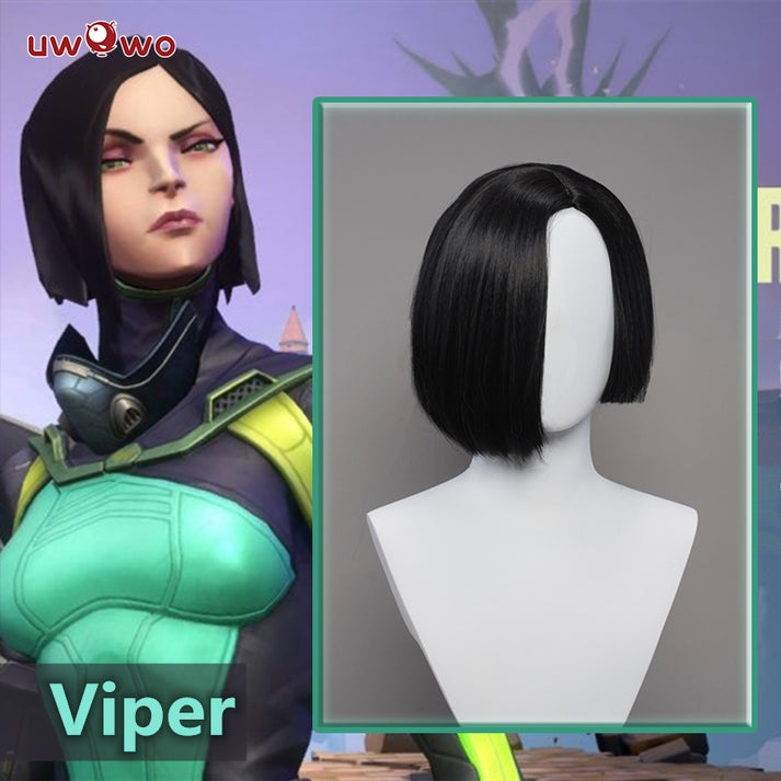 Uwowo Valorant Cosplay Viper Cosplay Wig Short Black Hair – Uwowo Cosplay