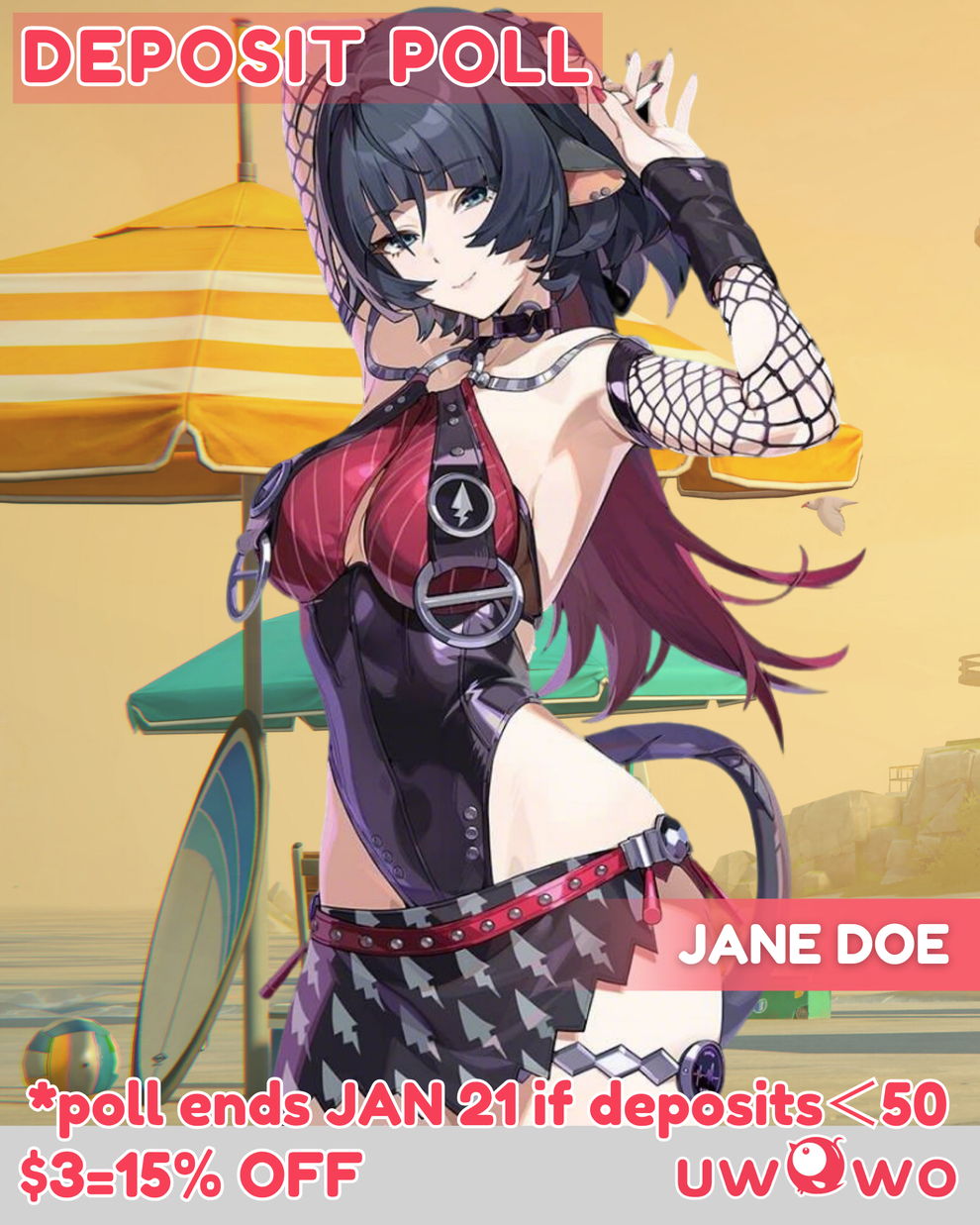 Uwowo Deposit Poll - Zenless Zone Zero/ZZZ Jane Doe Nocturne of Light – Uwowo Cosplay