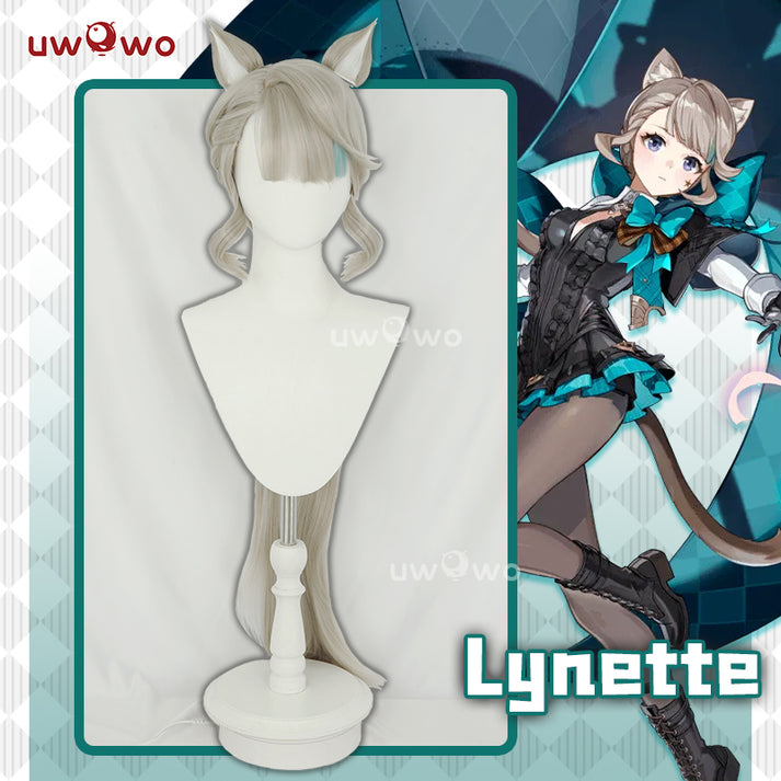 Uwowo Game Genshin Impact Fontaine Lynette Cosplay Wig Silver Highligh ...