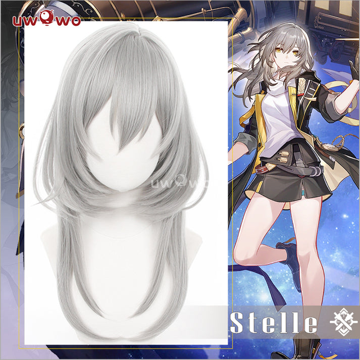 Uwowo Honkai Star Rail Stelle Female Trailblazer HSR Cosplay Wig Gray ...